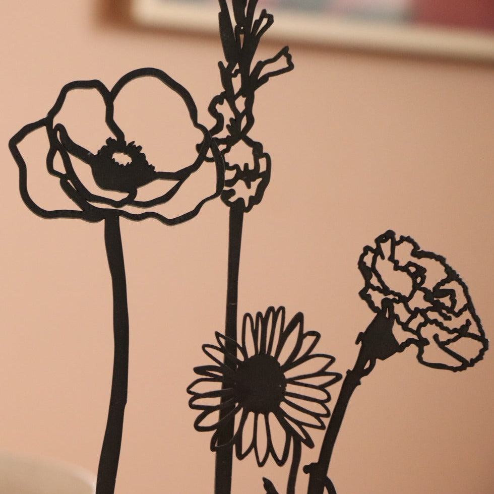 Geboortebloemen zwart mdf | Joeff