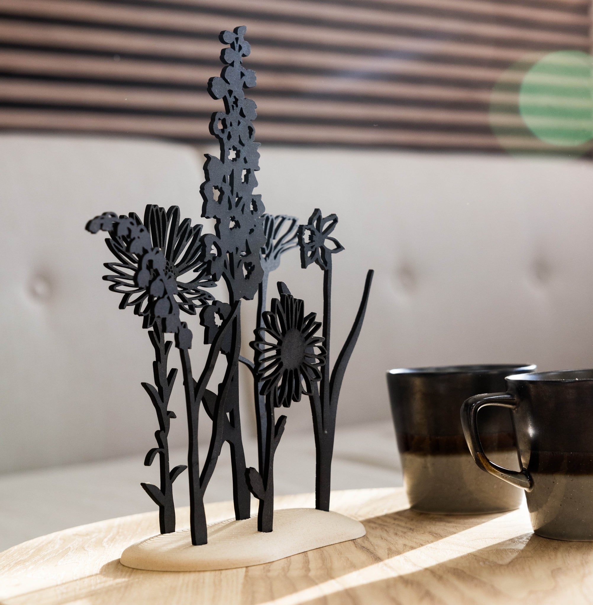 Geboortebloemen zwart mdf | Joeff